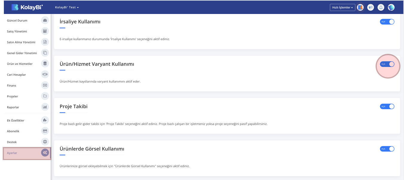 Ürün ve Hizmetler | KolayBi' Destek